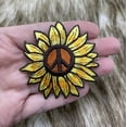 Sunflower Peace Sign Embroidered Iron on Patch - Walmart.com