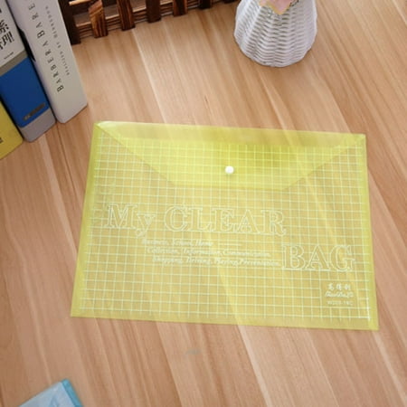 Transparent Grid Snap Button PVC Document Bags File PVC bag transparent ...
