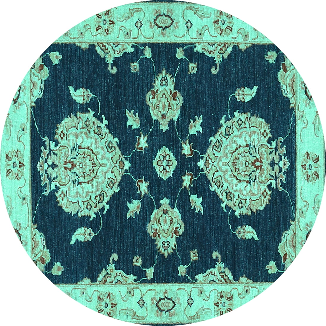 Ahgly Company Indoor Round Persian Turquoise Blue Traditional Area Rugs ...
