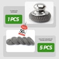 5 Pcs Steel Wool Scrubber with Handle: Stainless Steel Scrub Set for ...