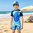 Byoo Toddler Boys Quick Dry One Piece Swimsuit with Cap UPF 50+ Whale ...
