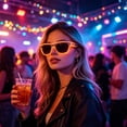 BESTSKY Halloween Party Glasses LED Light Up Wireless Flash Glasses For ...