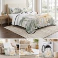 96x106in Quilt Bedding Set, Green Palm Tree Turtle Leaf Tropical Plant ...