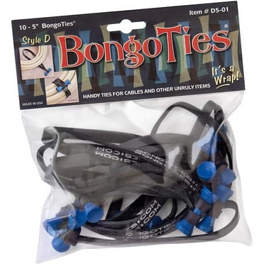BongoTies All-Natural Reusable Cable Tie Wraps 10-Pack - Black ...