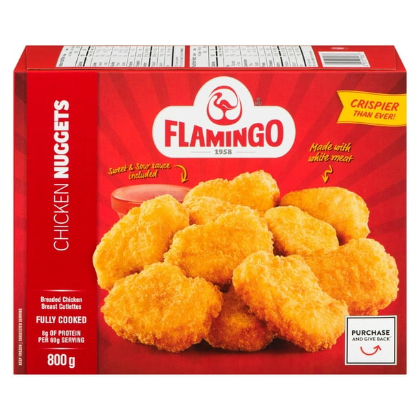 Flamingo breaded Chicken nuggets, fully cooked with sweet & sour sauce ...