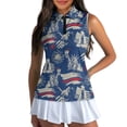 HUIACONG Sleeveless Golf Shirt with Patriotic American Symbols, Women's ...