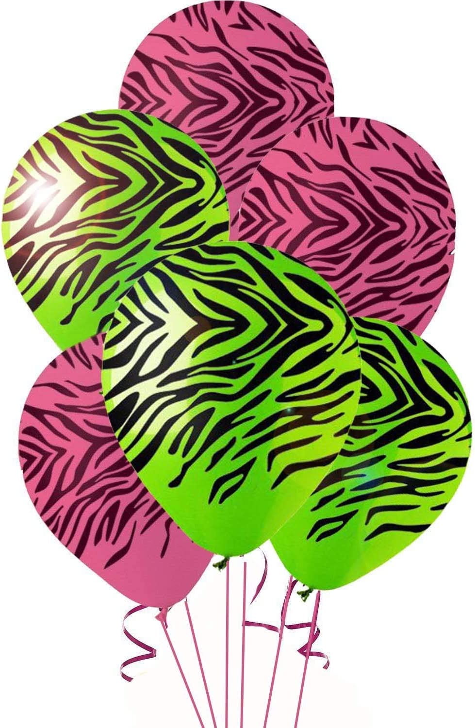 PMU Zebra Balloons PartyTex 11 Inch Premium Hot Pink and Lime Green ...
