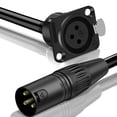 XUERUI-XLR Pass Through Cable,3 Pin D Type Female Panel Mount to Male ...