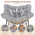 Arlopu Oversize Papasan Rocking Chair with Cushion, Indoor Outdoor ...