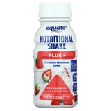 Equate Nutritional Shake Plus Strawberry 8 fl oz 24 Count Calcium ...