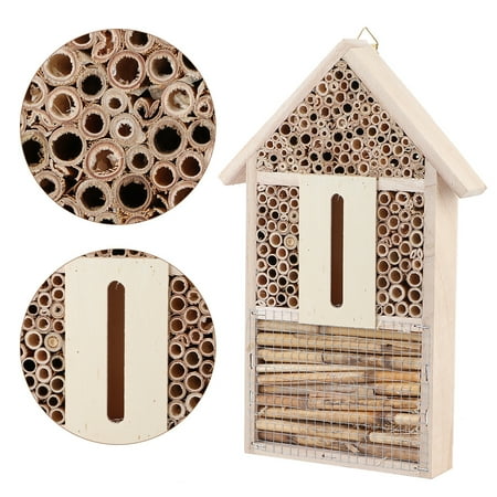 LHCER Wooden Insect Bee House Shelter Garden Nesting Box Handicrafts ...