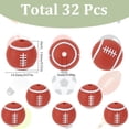 32Pcs All Kinds of Sports Balls Silicone Beads Round Coconut Brown 14 ...