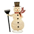 Ktaxon 5FT Snowman Christmas Lighted Snowman with Broom Outdoor ...