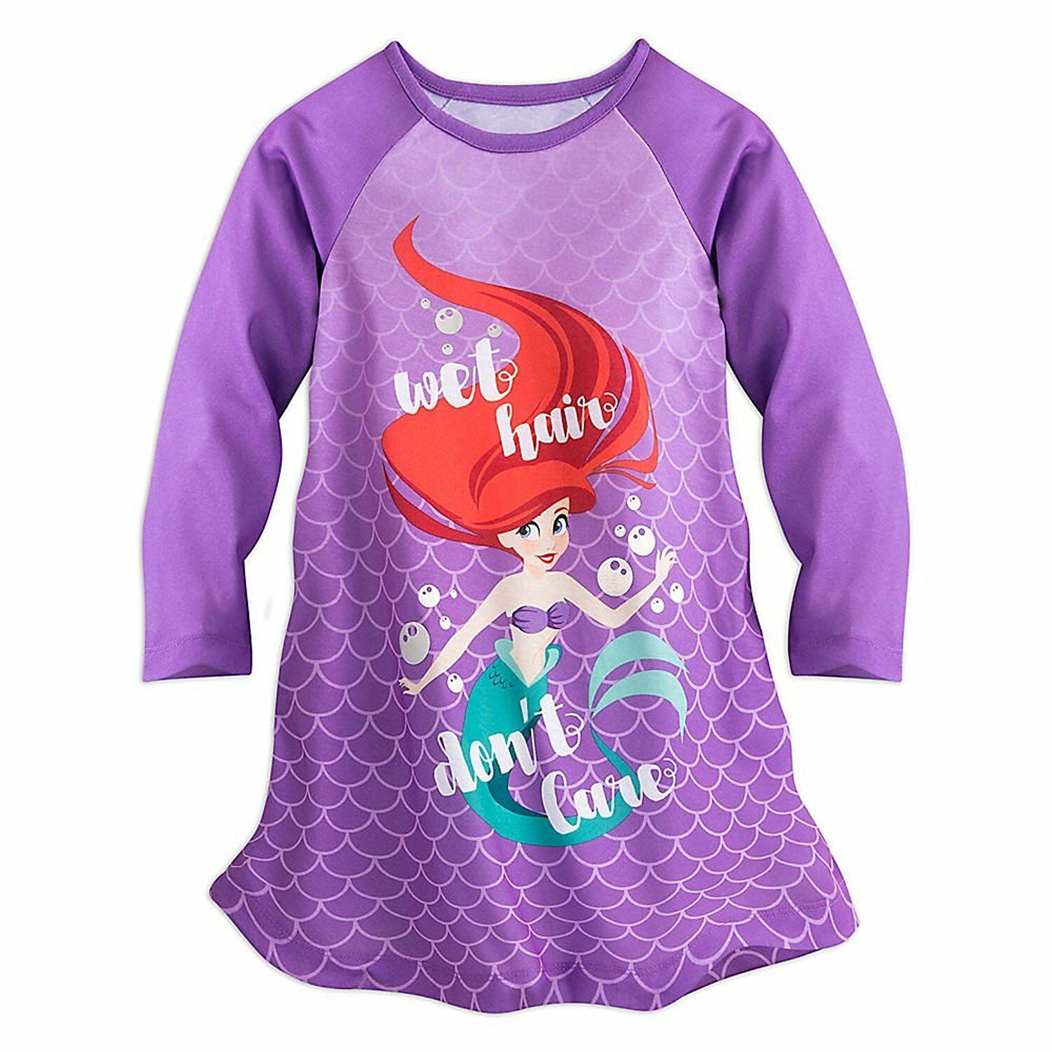Disney Store Princess The Little Mermaid Ariel Long Sleeve Nightgown ...