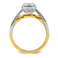 14k Solid Gold Two-tone Certified Round Center Lab Grown Diamond VS+ F+ ...