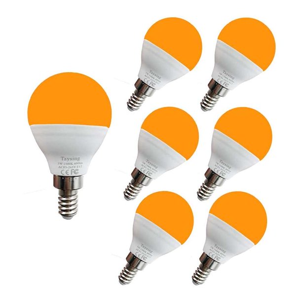 ALmi LED G14 Small Base Orange Light Bulb E12 5W 1500K Not Dimmable ...