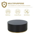 Williamspace Modern Black Coffee Table, Gold Rim Round Wood Side Table ...