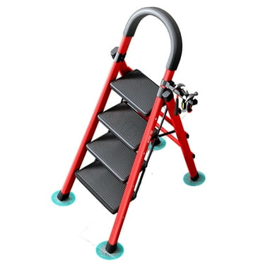 LivingSURE Lightweight Extra Wide Foldable Step Stool with Handle, 20 ...