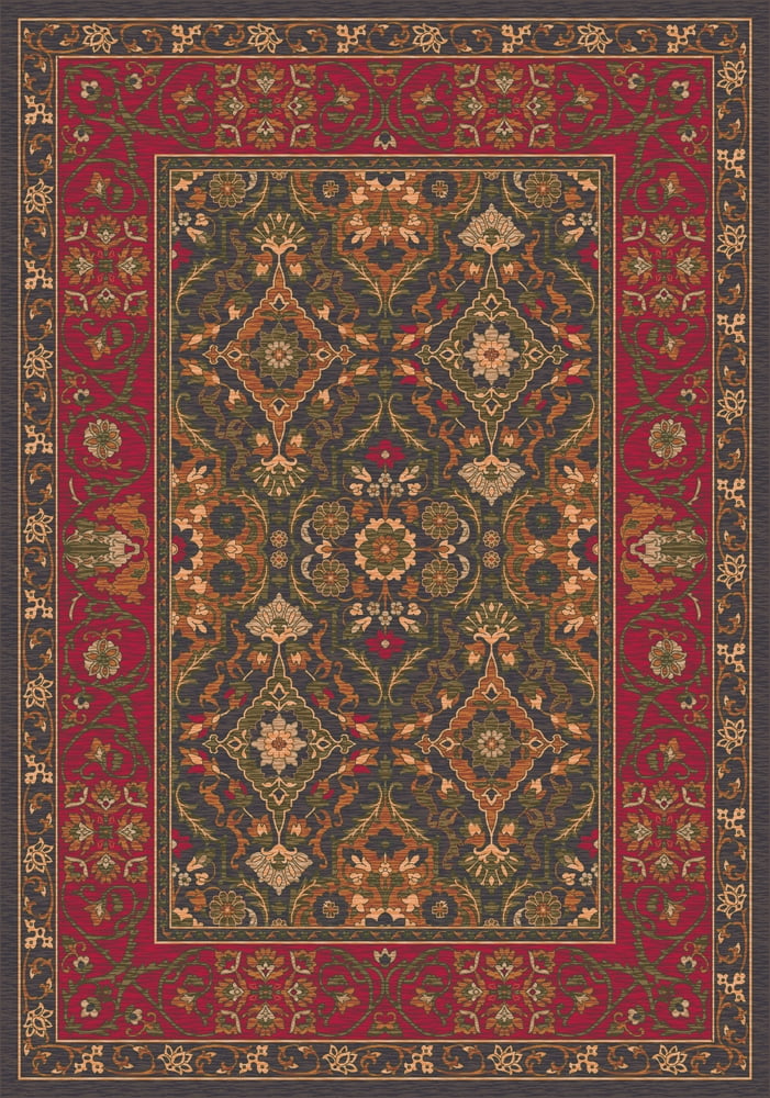 Milliken Pastiche Area Rug SANDAKAN EBONY Sandakan Ebony Bordered Buds ...