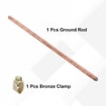 4ft Copper Grounding Rod - 1/2" Diameter with Ground Rod Clamp Great ...