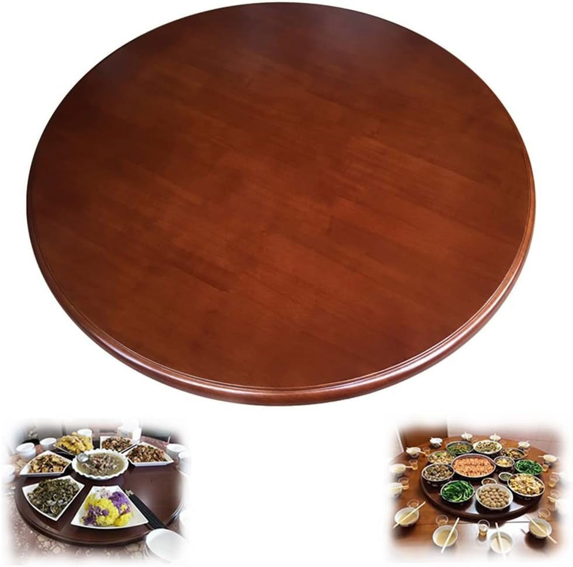 Wood 30in Rotating Serving Tray Large Dining Table Turntable Round ...