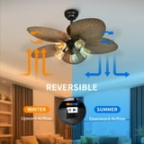 Dextrus 52Inch Tropical Ceiling Fans with Light and Remote, 5 Blades ...