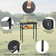 Folding Table with Storage Net, Solid Black Aluminum 2-Foot Picnic ...