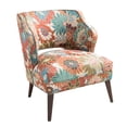 Open Back Accent Chair, Upholstered Single Armchair with Curved Back ...