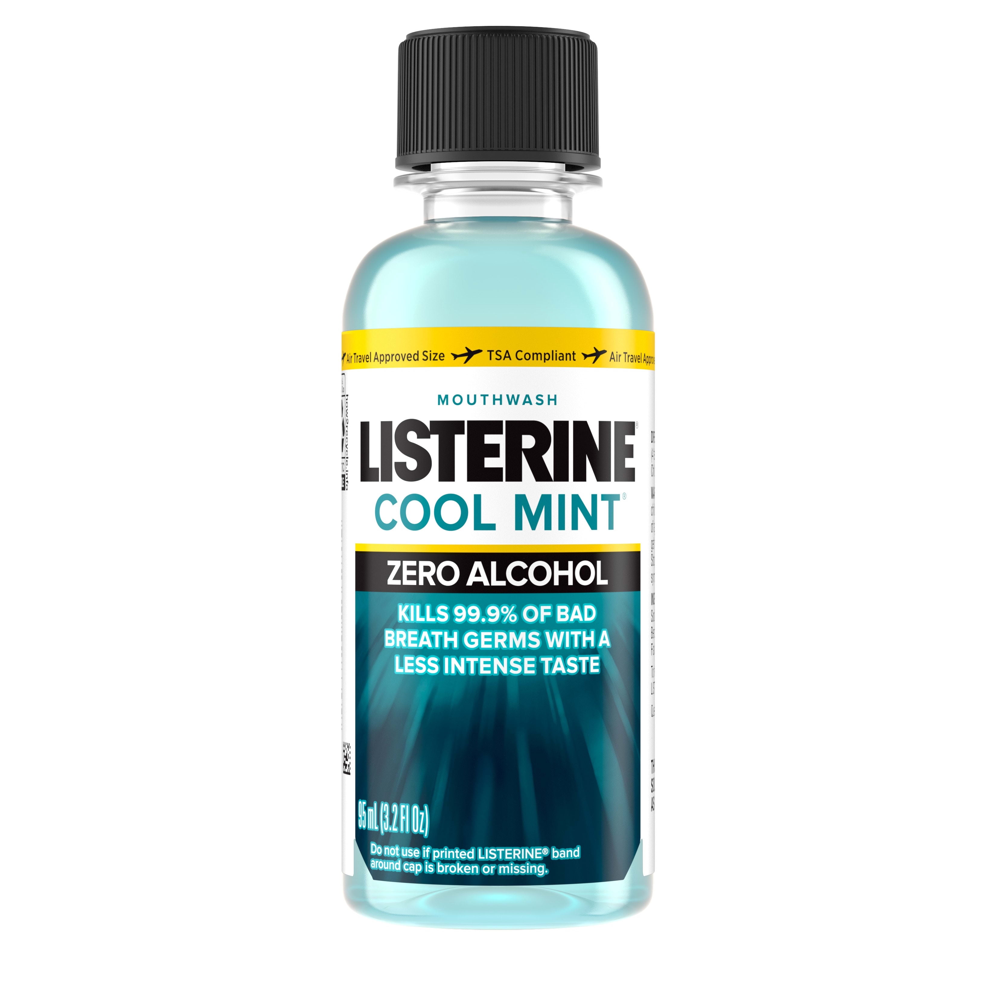 Listerine Zero Alcohol-Free Mouthwash, Cool Mint, 3.2 fl. oz - Walmart.com