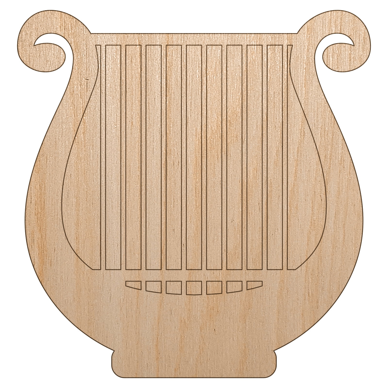 Lyre Harp Musical Instrument Wood Shape Unfinished Piece Cutout Craft ...