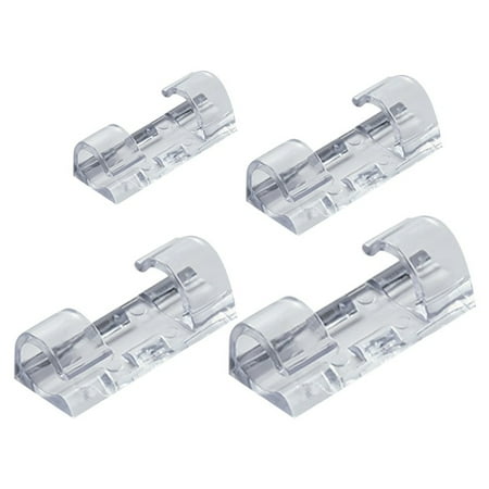 PERTTYUNG 36 Pcs Clear Cable Clips Home Desktop Cable Management Cord ...
