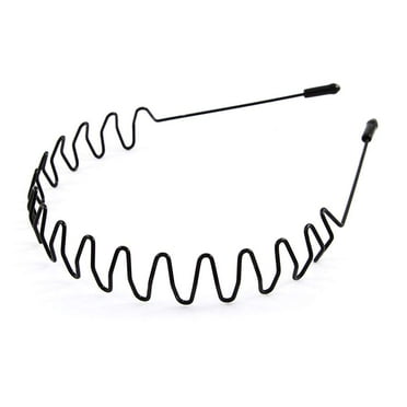 TSV 6Pcs Men's Metal Wavy Spring Hair Bands, Elastic Headbands for ...