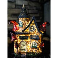 Large Fairy Garden LED Light Up Castle, Miniature Stone House Decor ...