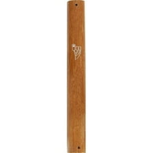 Judaica Mezuzah & Scroll Wood with Stones Pewter Shin Dalet Yud with ...