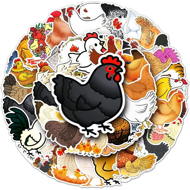 Chickens Stickers 50 Pack Laptop Stickers,Waterproof Stickers for Water ...