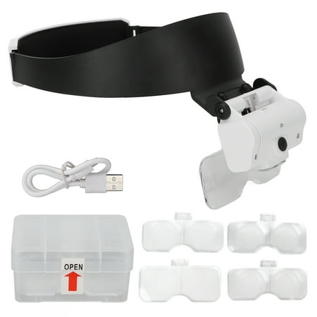 USB Charging Head Magnifier, Optical Acrylic Lens Head Mounted ...