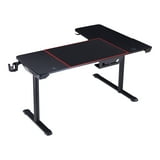 Devan Steel L-Shaped Gaming Desk with USB Ports, Black - Walmart.com