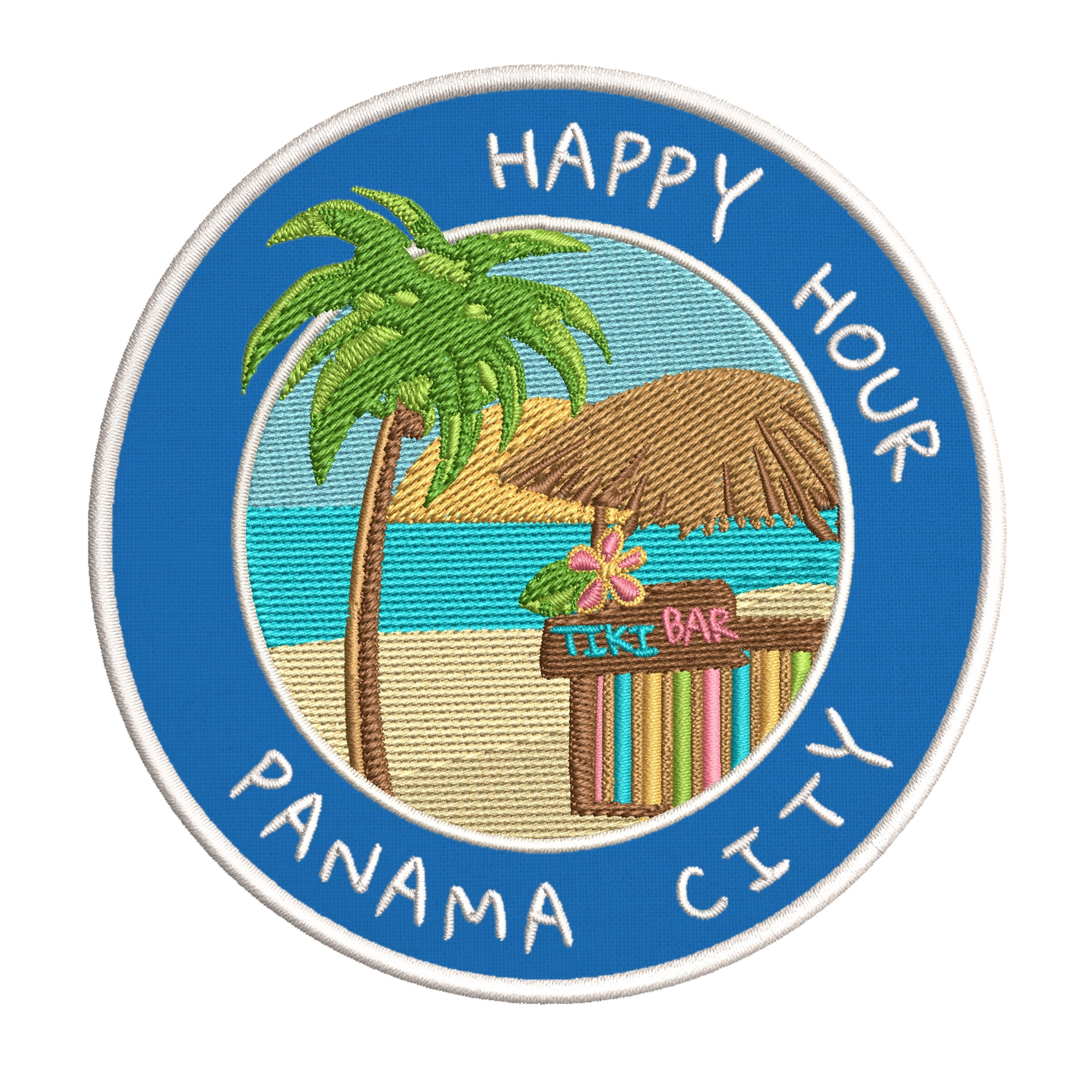 Happy Hour! Panama City, Florida 3.5 Inch Iron Or Sew On Embroidered ...