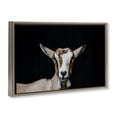 Goat Face over Black Brown Framed Floater Canvas Wall Art, design by ...