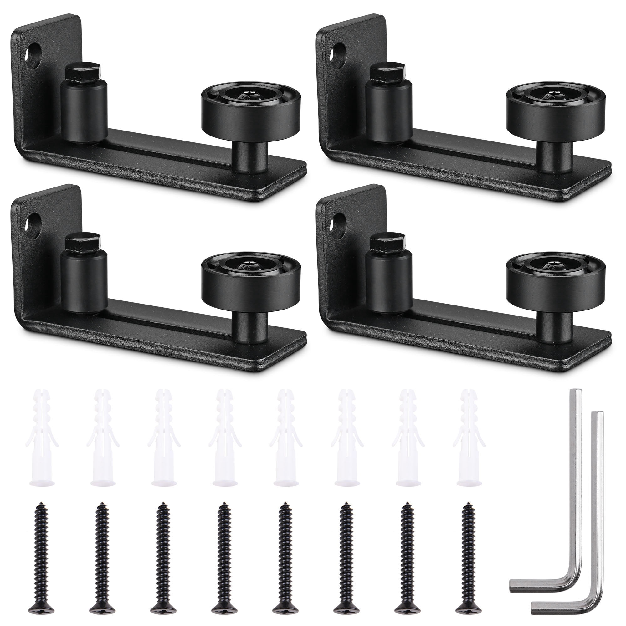 Yescom Adjustable Floor Guide Roller Wall Mount Sliding Barn Door 4 ...