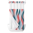 Abstract Stripes Shower Curtain with Snap in Liner, Geometric Curves ...