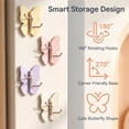 4 Pack Rotating Butterfly Adhesive Wall Hooks, No Drill 270° Swivel 3 ...