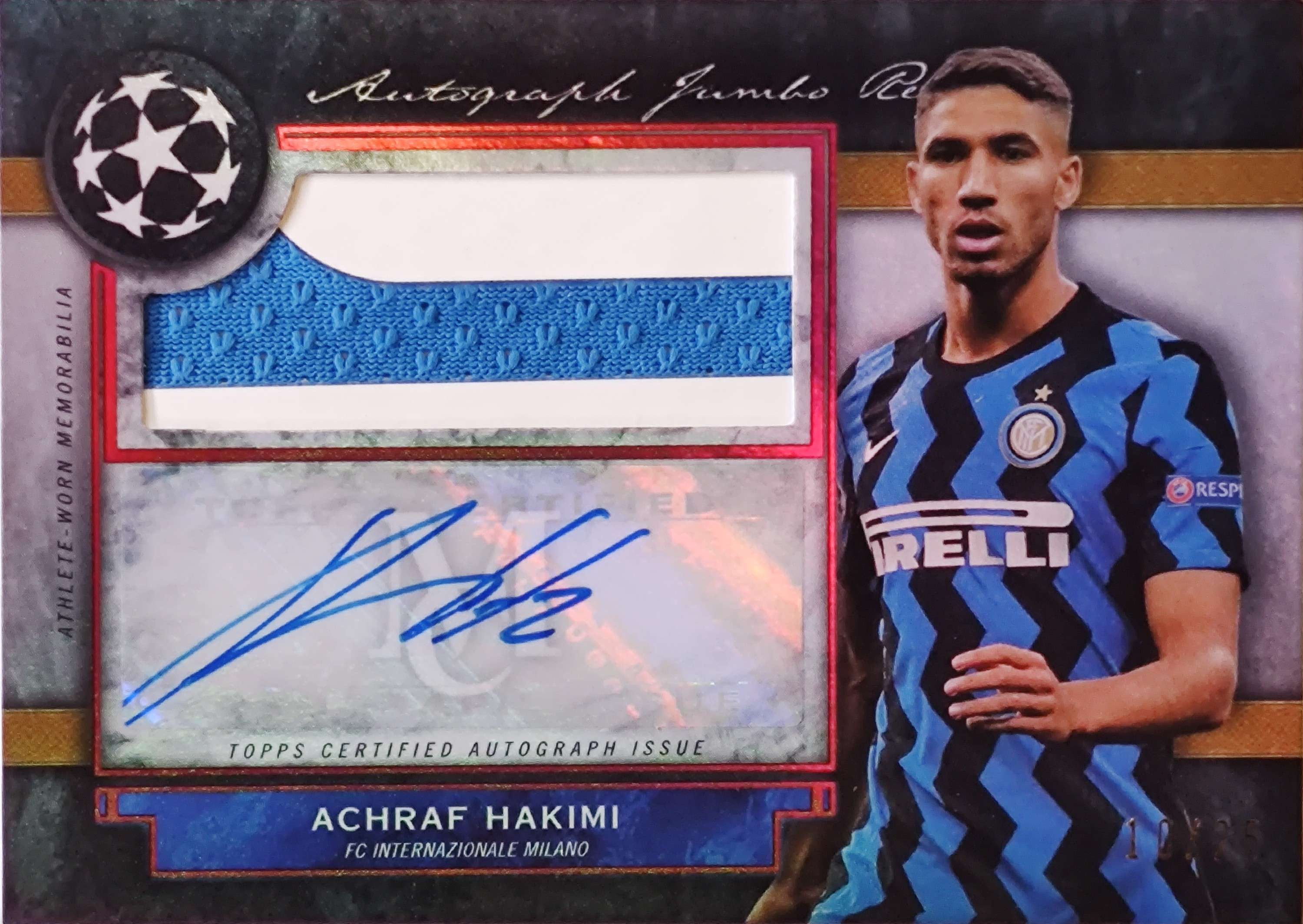 UEFA 2021 Topps Museum Collection Achraf Hakimi 10/25 Trading Card AJR ...