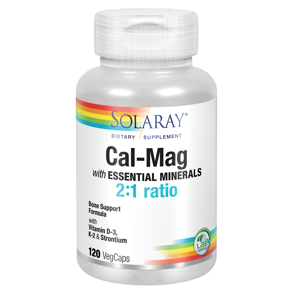 Solaray Cal-Mag with Essential Minerals | Calcium, Magnesium, Strontium ...
