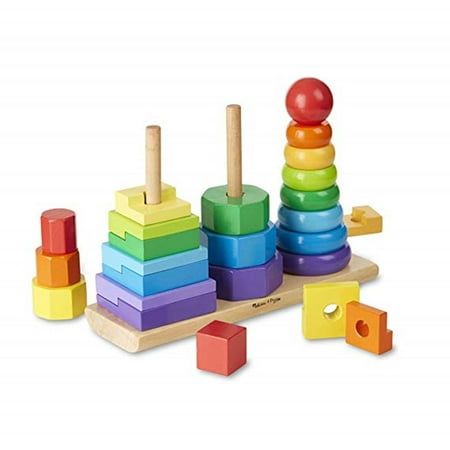 mmirethe Geometric Stacker Toddler Toy Developmental Toys Rings ...