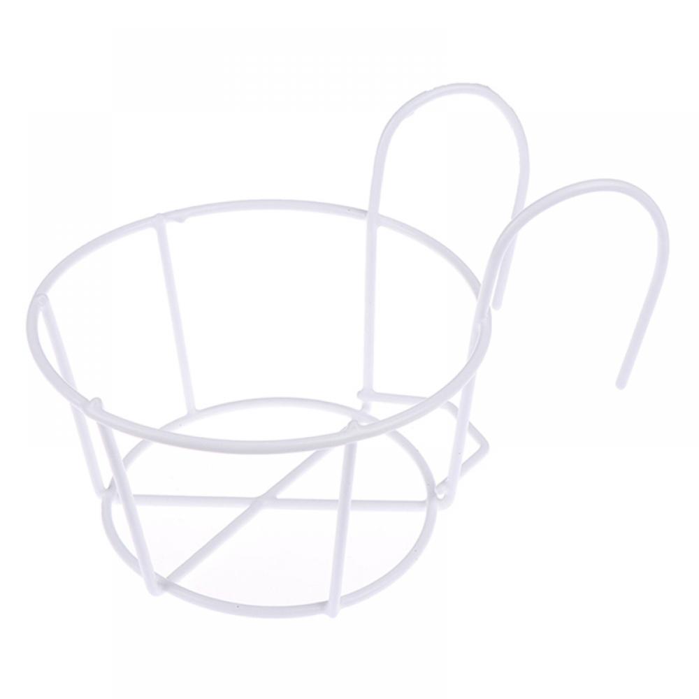 2PCS Hanging Railing Planters Flower Pot Ornaments Flower Rack Iron ...