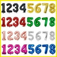 16 Inch Birthday Balloon Numbers 0-9 Foil Balloons Red Blue Green Black ...