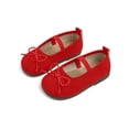 BGFIPAJG Kids' Elastic Strap Princess Shoes, Girls' Colorful Suede Bow ...