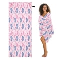 BZSMCE Soft Light Blue Heart Pattern For Beach Towel with Wind ...