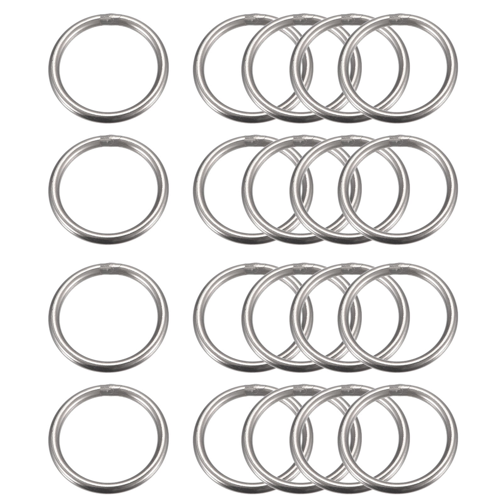 Stainless Steel O Rings, 20 Pack 30mm Outer Dia. 3mm Thickness Welded O ...